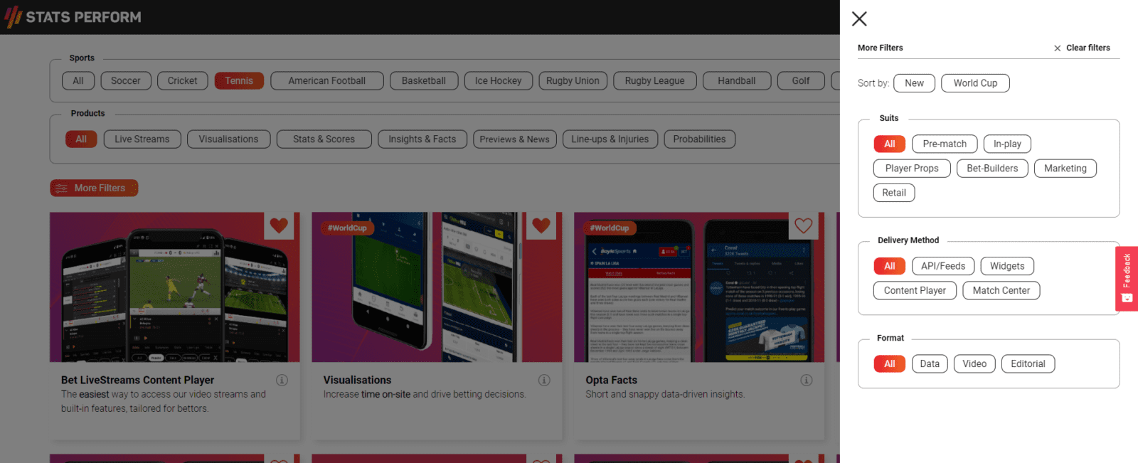 Try Our New Bet Engagement Product Finder - Stats Perform